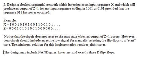 Solved 2 Design A Clocked Sequential Network Which