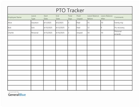 Vacation Tracker Templates