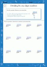 Dividing By One Digit Numbers I TeacherVision