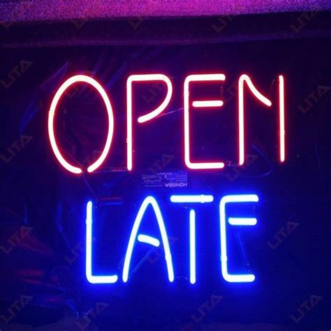 Open Late Neon Sign To Decorate Your Store Door Front Lita Sign