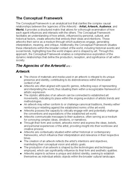 The Conceptual Framework Of The Artworld Artist Artwork Audience