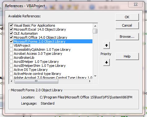 Vba Why Do I Not See The Microsoft Forms 2 0 Object Library Stack Overflow