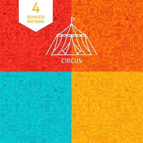 Premium Vector Line Circus Patterns