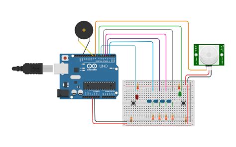 circuit design circuito secuencia luces en tinker tinkercad
