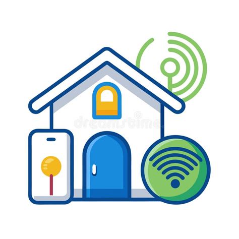 Smart Home Automation Controlling Lights And Connectivity With Mobile App And Wifi Stock Vector