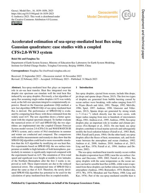 Pdf Accelerated Estimation Of Sea Spray Mediated Heat Flux Using