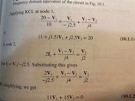 solved frequency domain equivalent of the circuit in fig