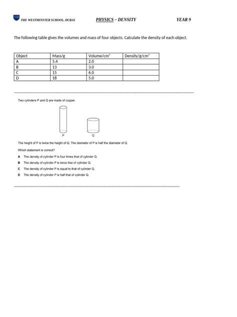 Density Ws 2 Pdf