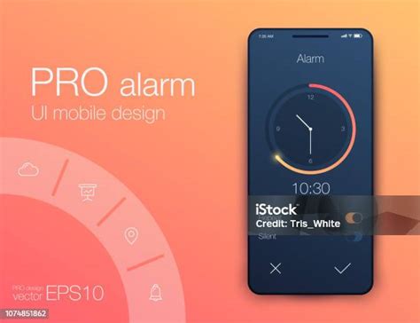 Clock Application Ui Design Concept Vector Eps 10 Stock Illustration Download Image Now