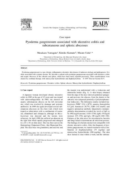 Pdf Pyoderma Gangrenosum Associated With Ulcerative Colitis