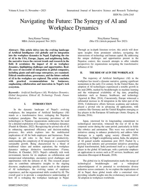 navigating the future the synergy of ai and workplace dynamics pdf
