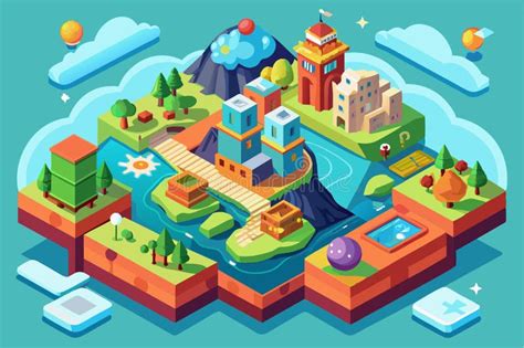 Discover A Colorful Isometric World Filled With Unique Buildings Lush Greenery And Interactive