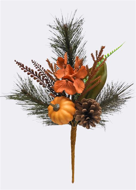 Faux Floral Pick With Pumpkin And Pinecone 30cm Dobbies Garden Centres