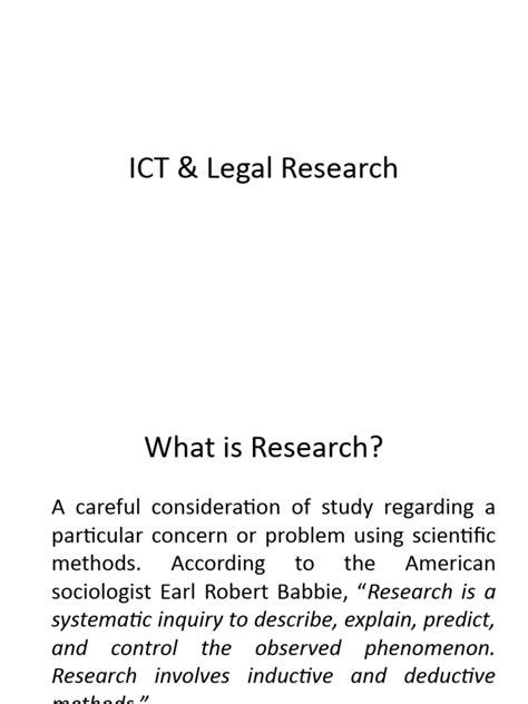 Ict And Legal Research Pdf Methodology Scientific Method
