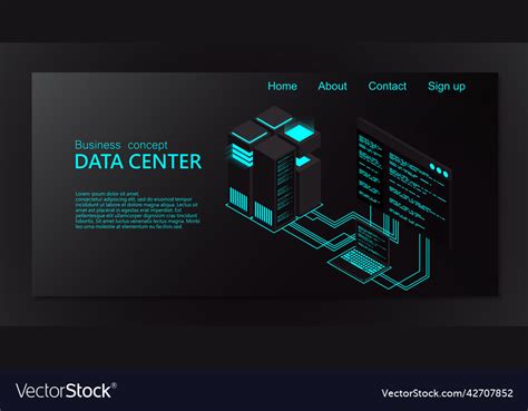 Isometric Data Center 3d Concept Big Royalty Free Vector