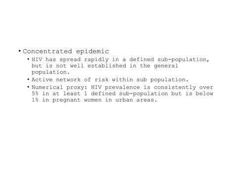 Hiv Aids Epidemiology Risk Factors Types Of Epidemic Ppt