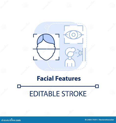 Facial Features Light Blue Concept Icon Stock Vector Illustration Of Features Face 248517659
