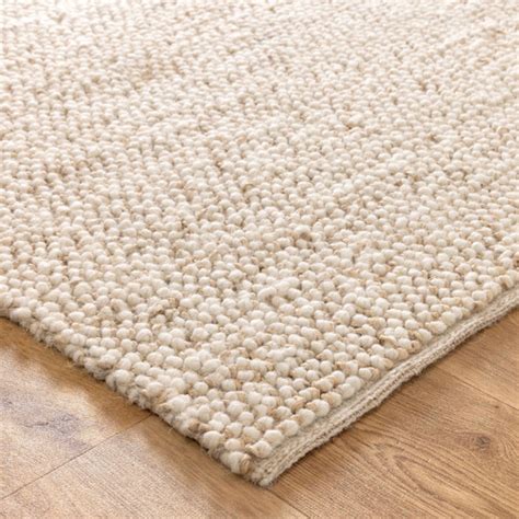 Lifestyle Floors Cream Timothee Hand Woven Wool Blend Rug Temple