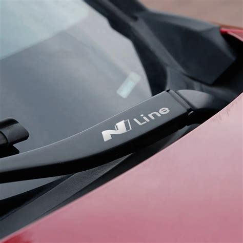 현대 N 라인 투싼 코나 솔라리스 액세서리 금속 엠블럼 자동 장식 데칼 자동차 창 와이퍼 스티커 Aliexpress