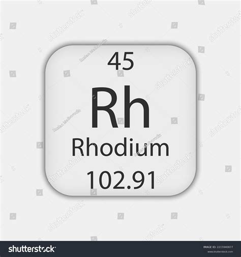 Rhodium Symbol Chemical Element Periodic Table Stock Vector Royalty Free 2215940877 Shutterstock