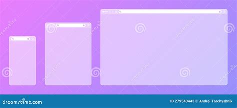 Blank Transparent Web Browser Window With Toolbar And Search Field On Colorful Background