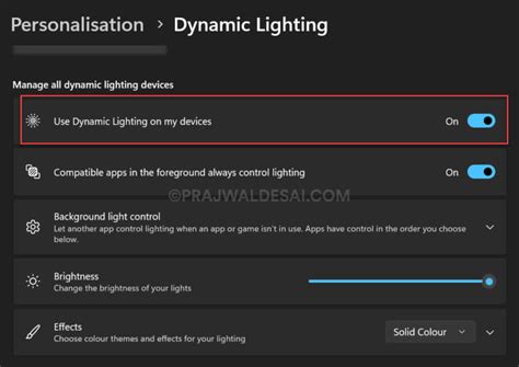 How To Enable Dynamic Lighting In Windows 11