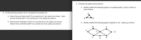 Solved Consider The Graphs Pictured Below A Identify Chegg