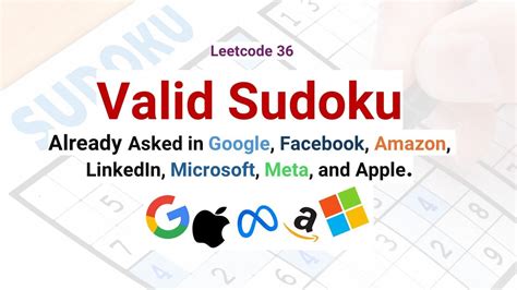 Valid Sudoku Solution For Amazon Interviews Leetcode 36 In Java