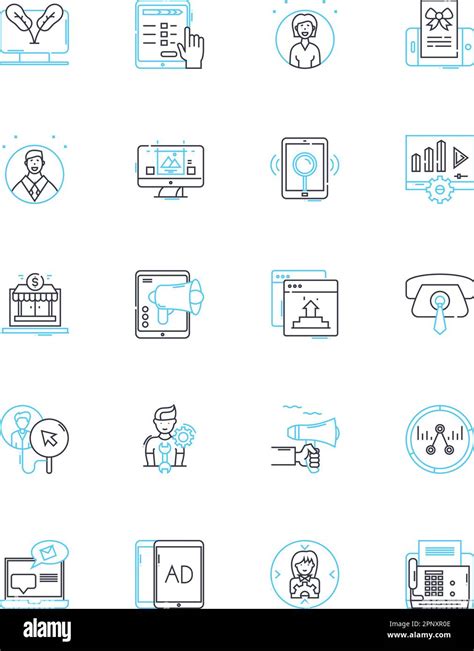 Social Nerking Linear Icons Set Community Engagement Connection