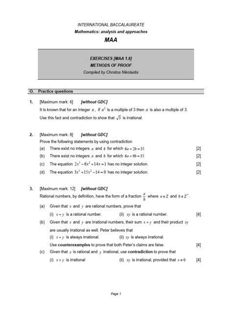 Maa 18 Methods Of Proof Eco Pdf Mathematical Proof Rational
