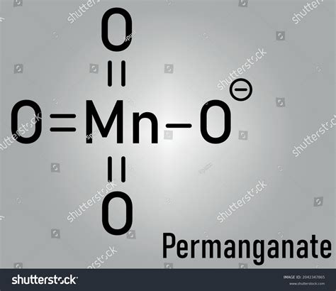 Permanganate Anion Chemical Structure Skeletal Formula เวกเตอร์สต็อก