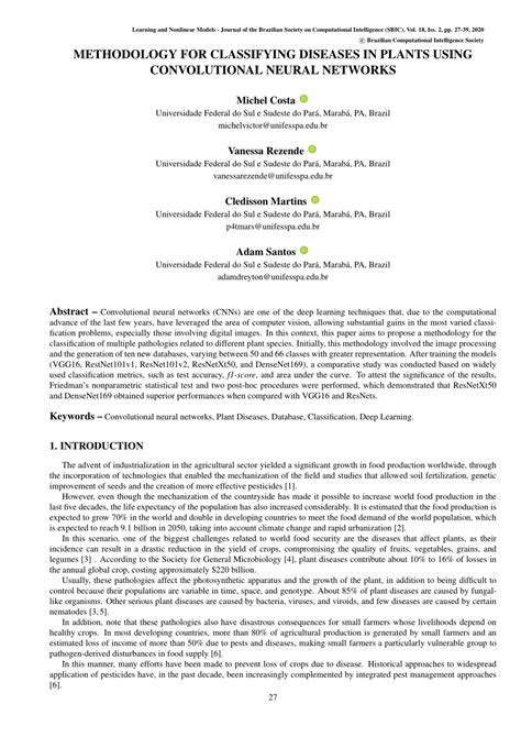Pdf Methodology For Classifying Diseases In Plants Using