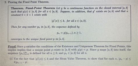 Solved Theorem Fixed Point Theorem Let G Be A Continuous