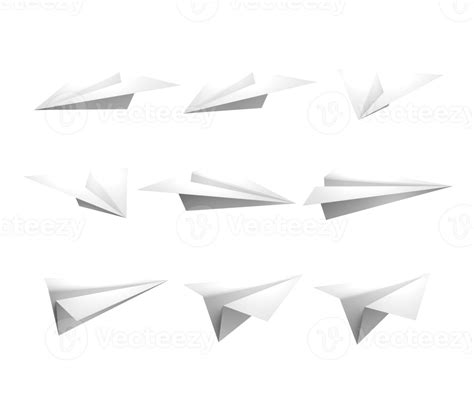 3d Rendering Sprite Sequence Origami Paper Plane Perspective View