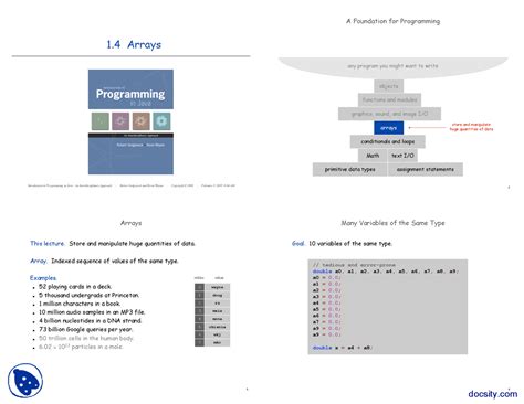 Arrays Basics Of Programming Lecture Slides Docsity