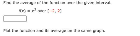 Solved Find The Average Of The Function Over The Given Chegg