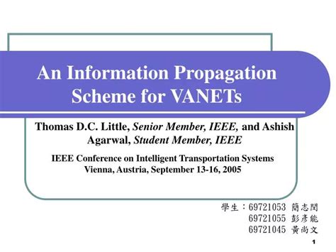 Ppt An Information Propagation Scheme For Vanets Powerpoint