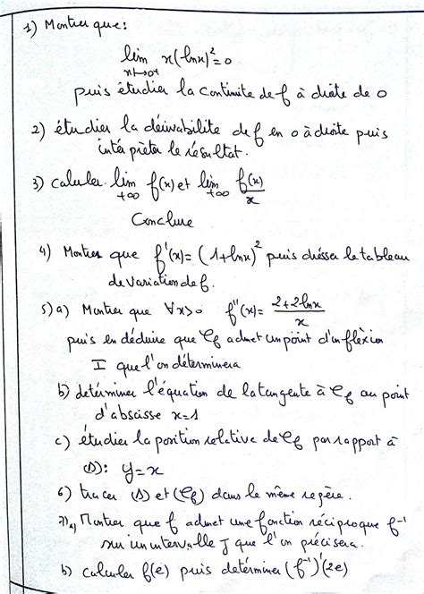 Exercice Avec Correction Logarithme Népérien Techinfo