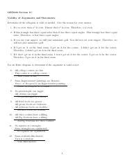 Determining Validity Of Arguments Logical Reasoning Exercises Course Hero