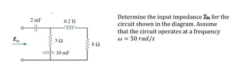 solved determine the input impedance zin for the circuit