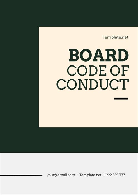 Free Board Code Of Conduct Template To Edit Online