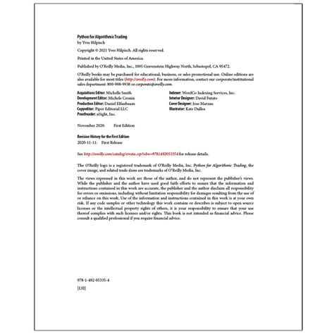 قیمت و خرید کتاب Python For Algorithmic Trading From Idea To Cloud Deployment اثر Yves Hilpisch