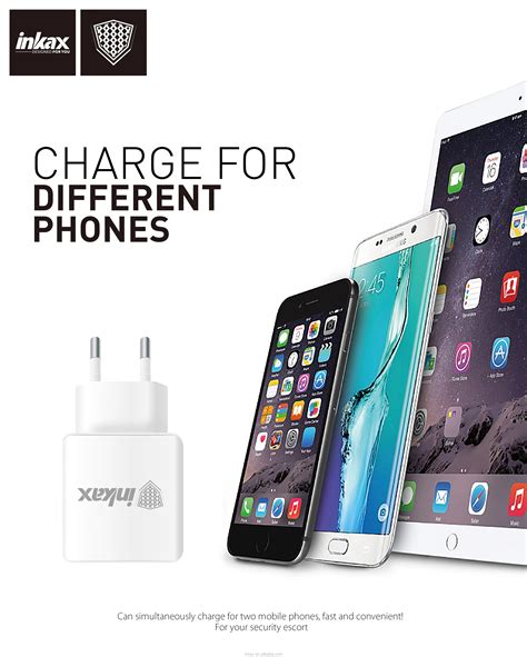 Inkax Cd 01 Type C 2 4a Dual Usb Eu Plug Charger For Travel