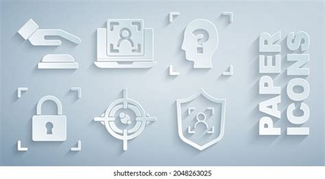 Set Face Recognition Mobile Face Fingerprint Stock Vector Royalty Free 2267623883 Shutterstock