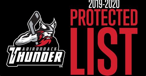 Thunder Announce 2019 20 Protected List Adirondack Thunder