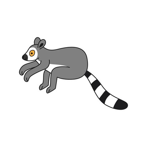 귀여운 만화 레무르 터 일러스트레이션 프리미엄 벡터 귀여운 만화 레무르 터 일러스트레이션 프리미엄 벡터