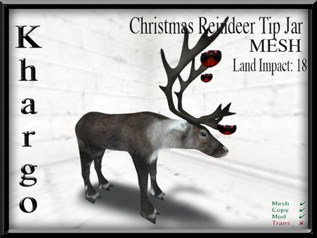 Second Life Marketplace - Khargo: Christmas Reindeer Tip Jar / Tipjar ...