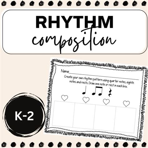 Rhythm Composition Worksheet Quarter Note Eighth Note Pair Half Note