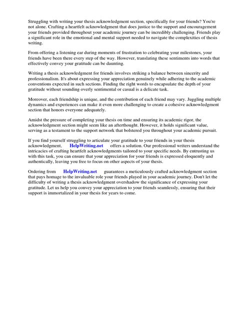 Thesis Acknowledgement Friends Pdf Statistical Classification Thesis