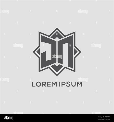 Monogram Jn Logo With Eight Point Star Style Design Vector Graphic Stock Vector Image And Art Alamy